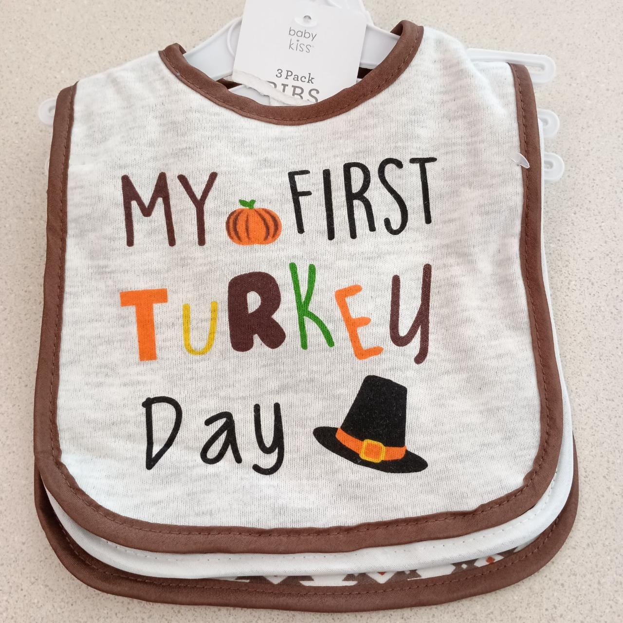 baby kiss 3 pack my first turkey day thanksgiving... - Depop