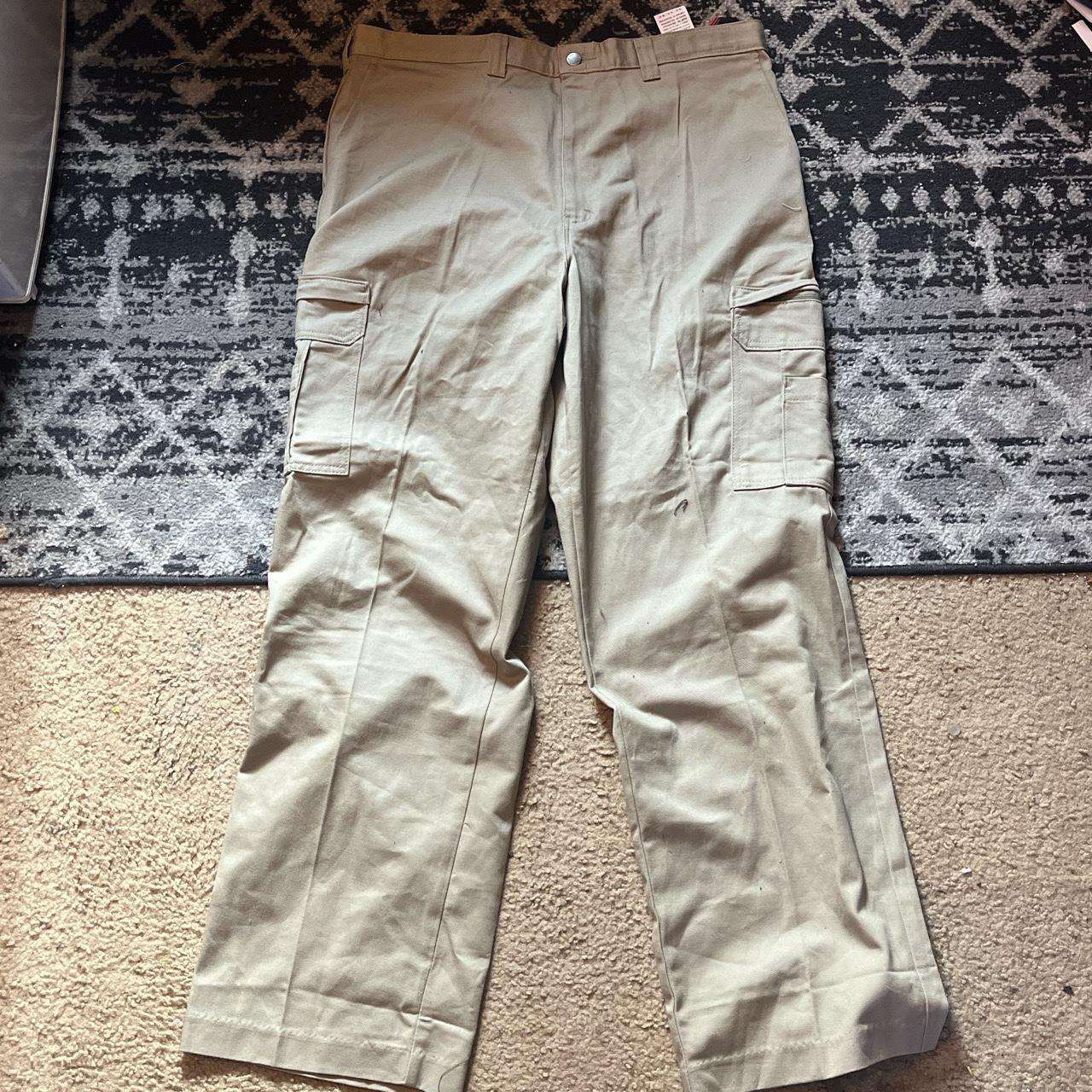 Baggy Dickies cargo pants zip pockets 38x32 dead stock - Depop