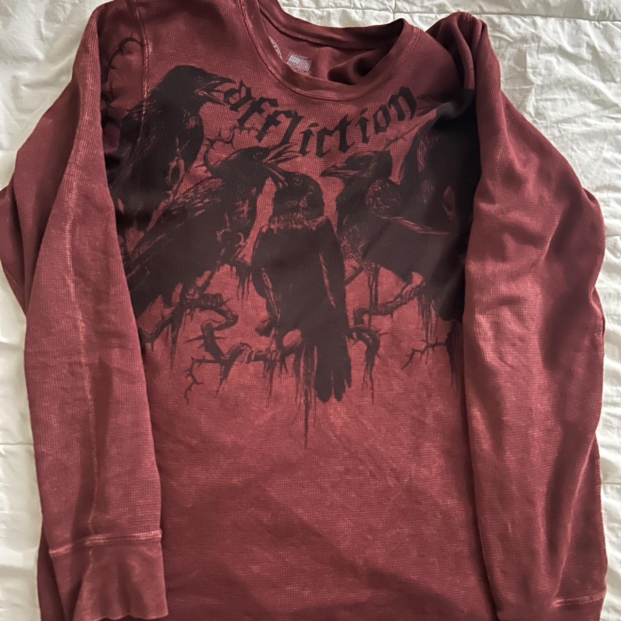 affliction skater 2000s longsleeve shirt condition... - Depop