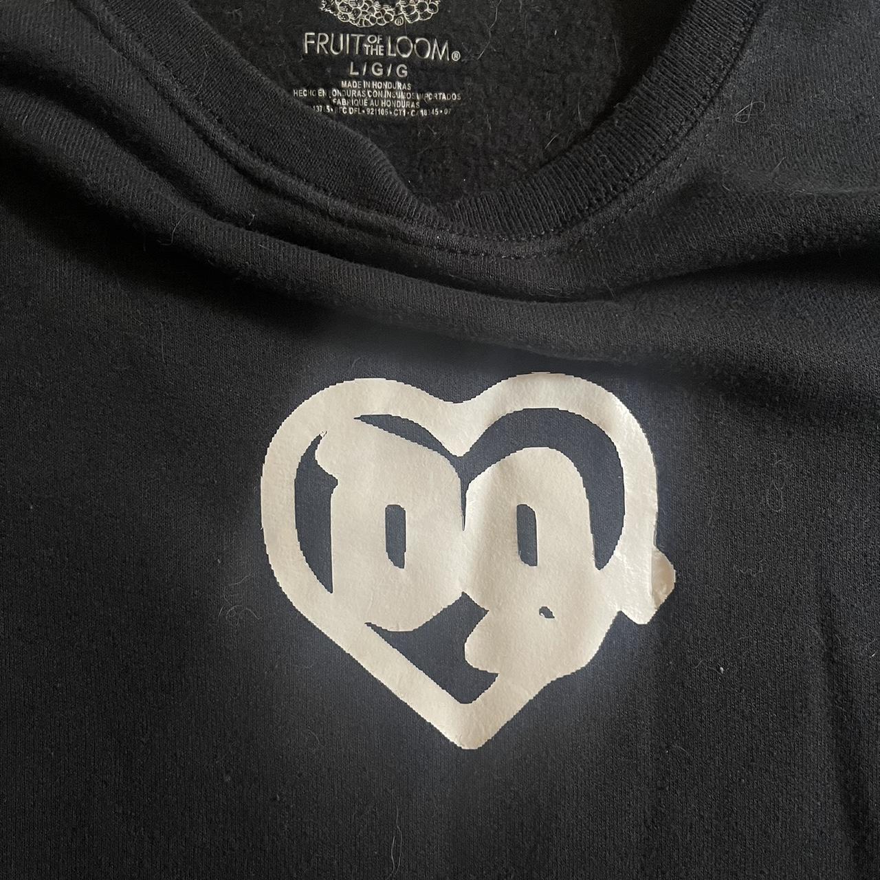 Bootleg drain gang merch, iron on patch on crew neck... - Depop