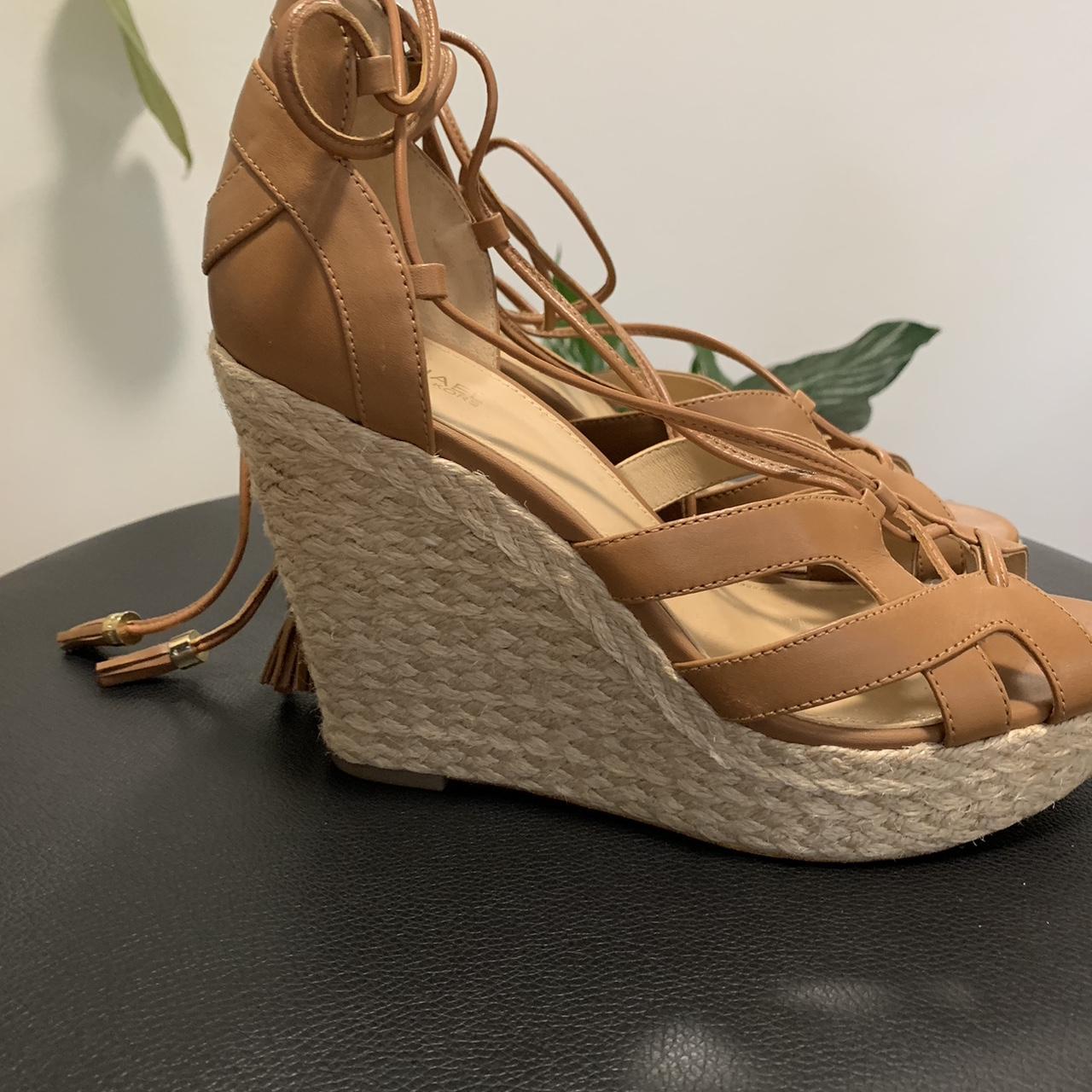 Michael Kors Mirabel Tan Wedges. Size 8.5. Good... - Depop