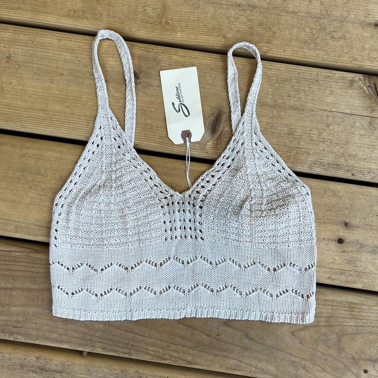 Crochet mini top New with tags Size: S - Depop