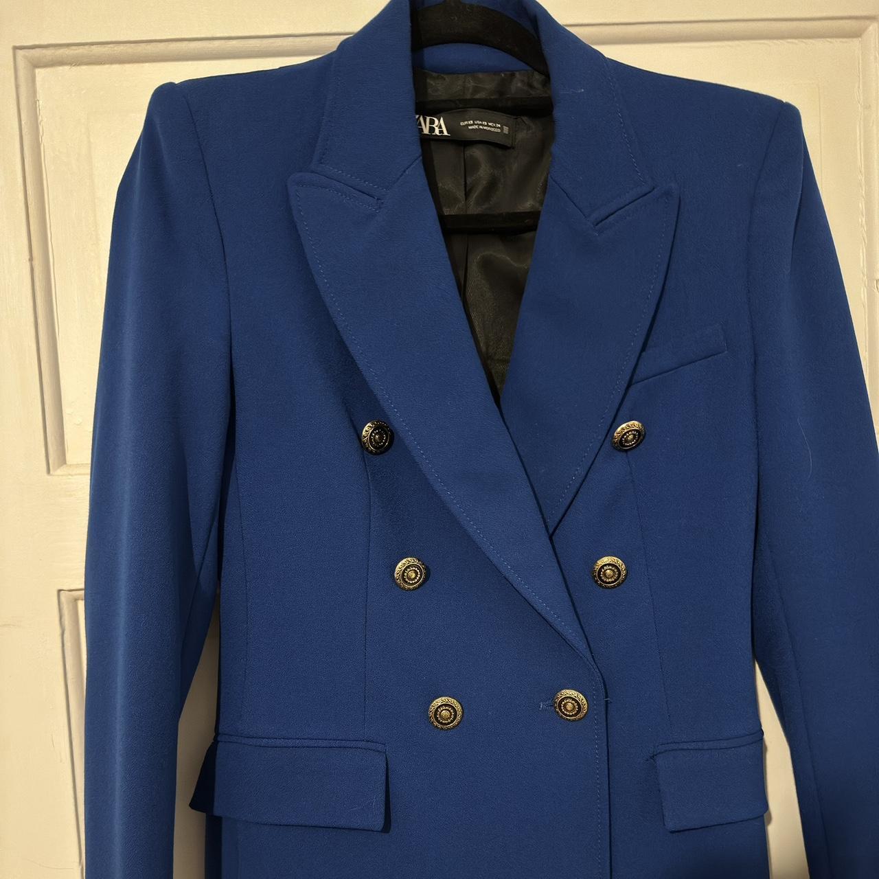Zara fitted electric blue blazer brand new never... - Depop