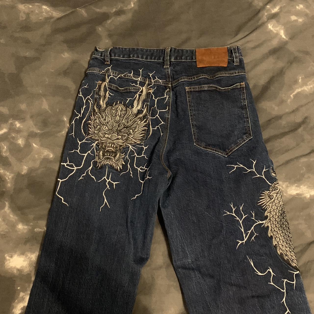 Bounty Bodega Dragon Embroidered jeans Size S W30... - Depop
