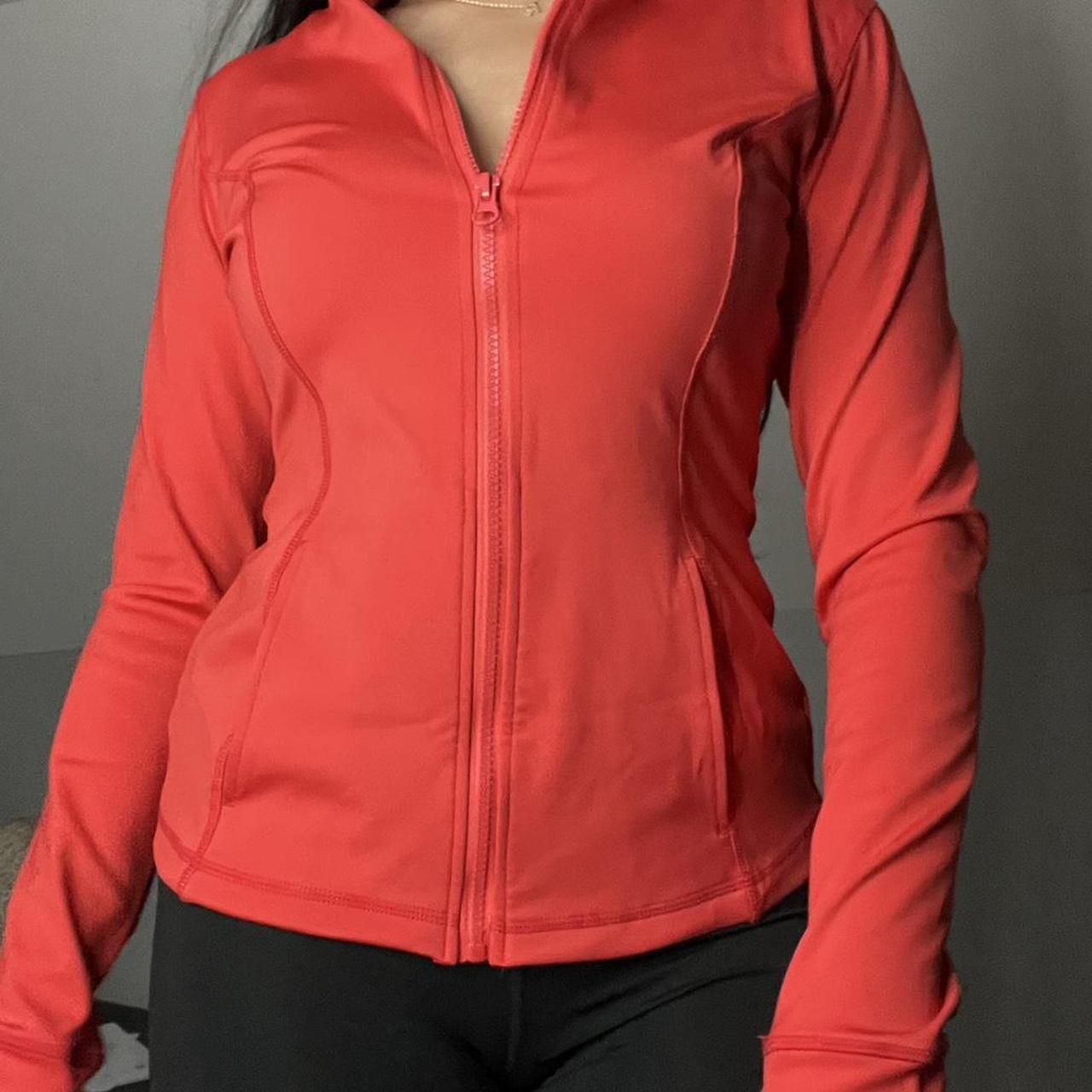 Lululemon dupe bright red active zip up - Depop