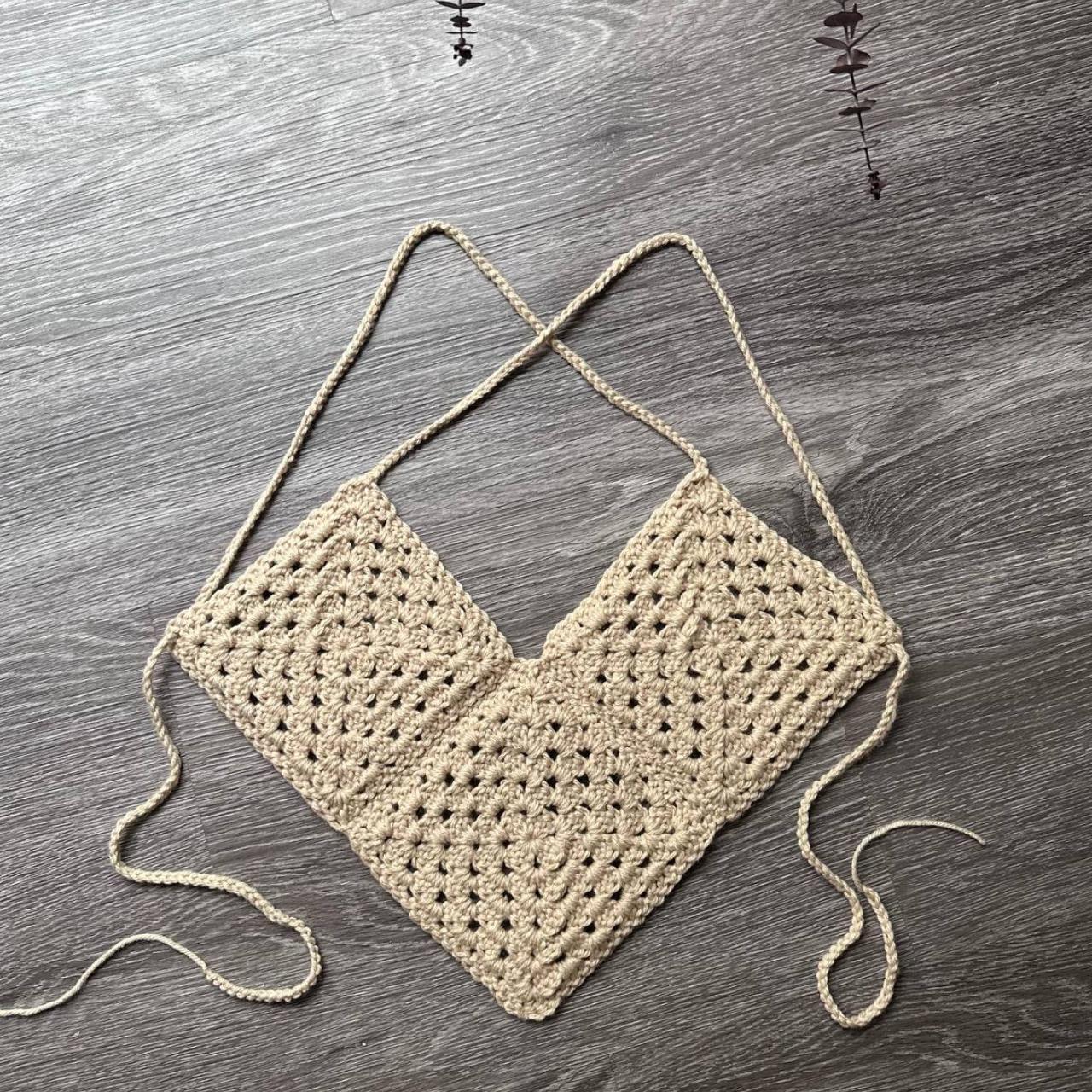 handmade crochet granny square cami top by me size... | Depop