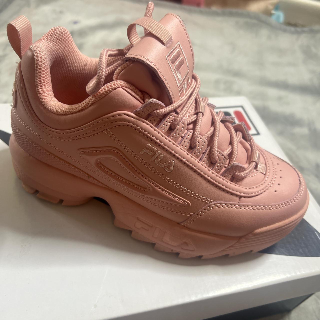 Fila Disruptor pink trainers - super cute! Worn a... - Depop