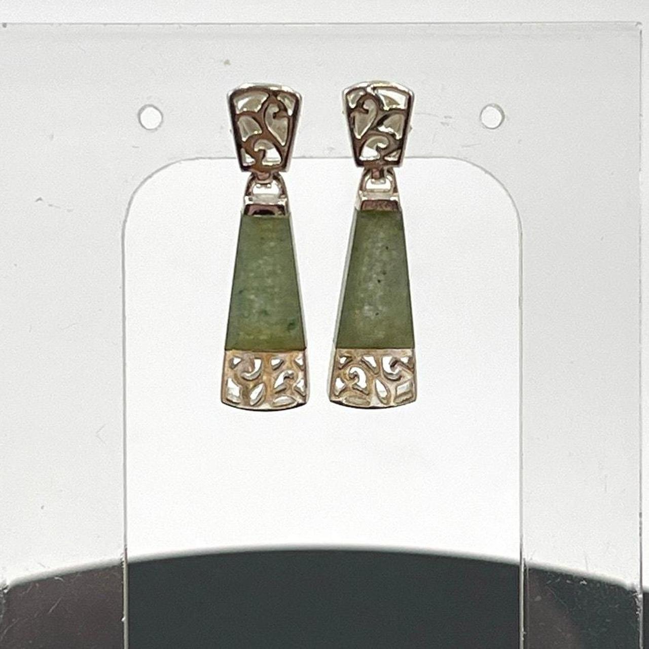 * Signed SU 925 Thailand Jadeite earrings 1... | Depop
