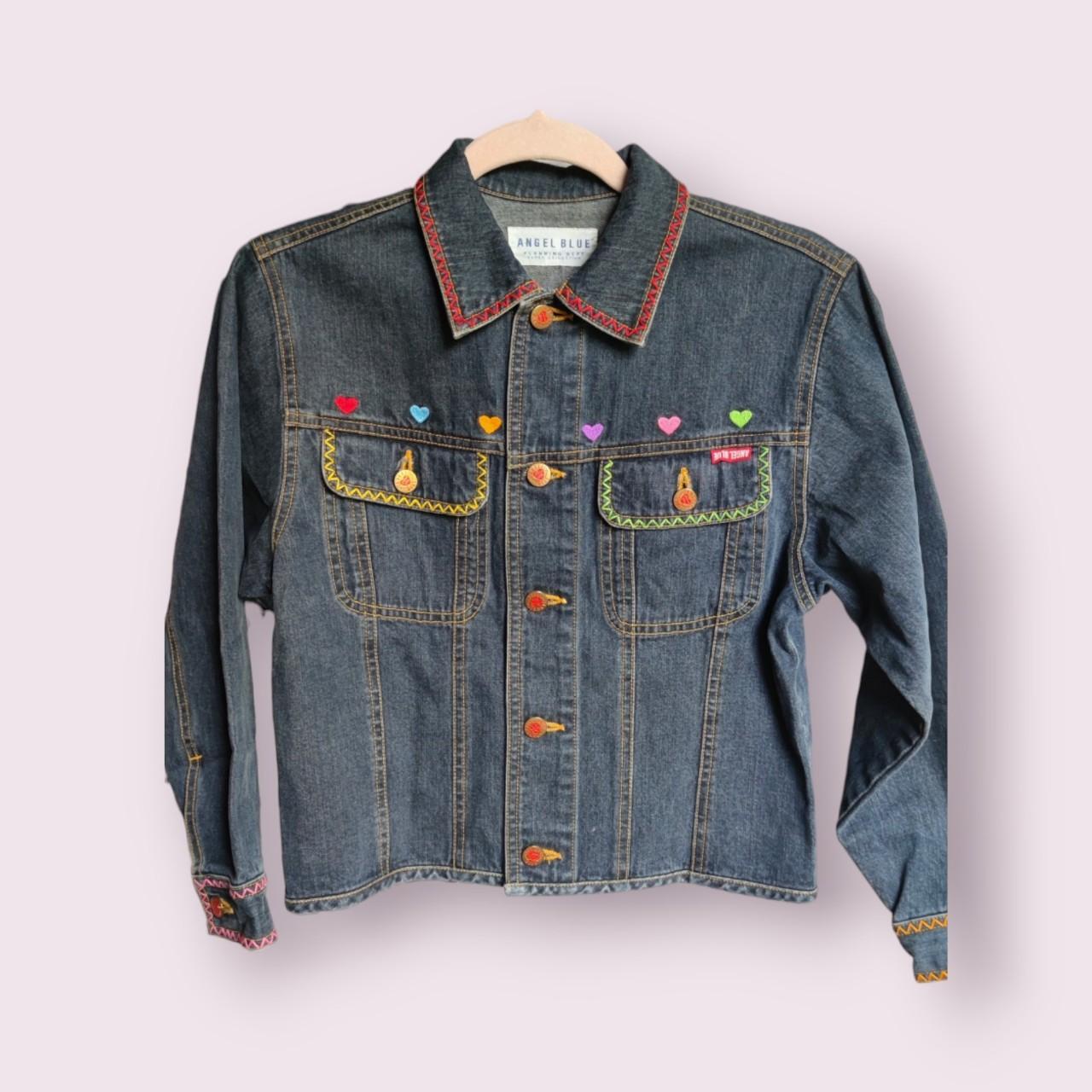 Angel Blue Women's Pink and Blue Jacket | Depop