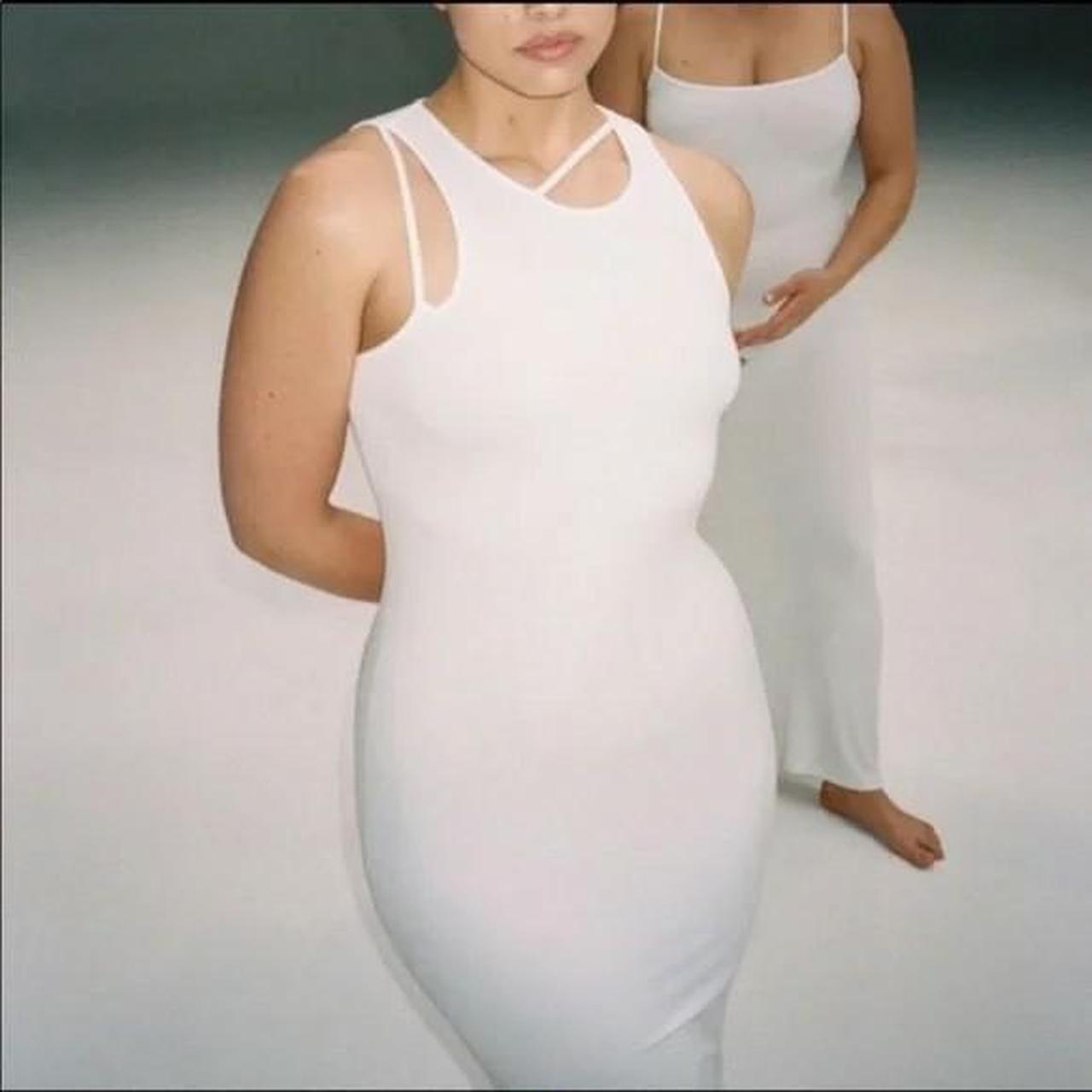 Skims Women's White Dress | Depop