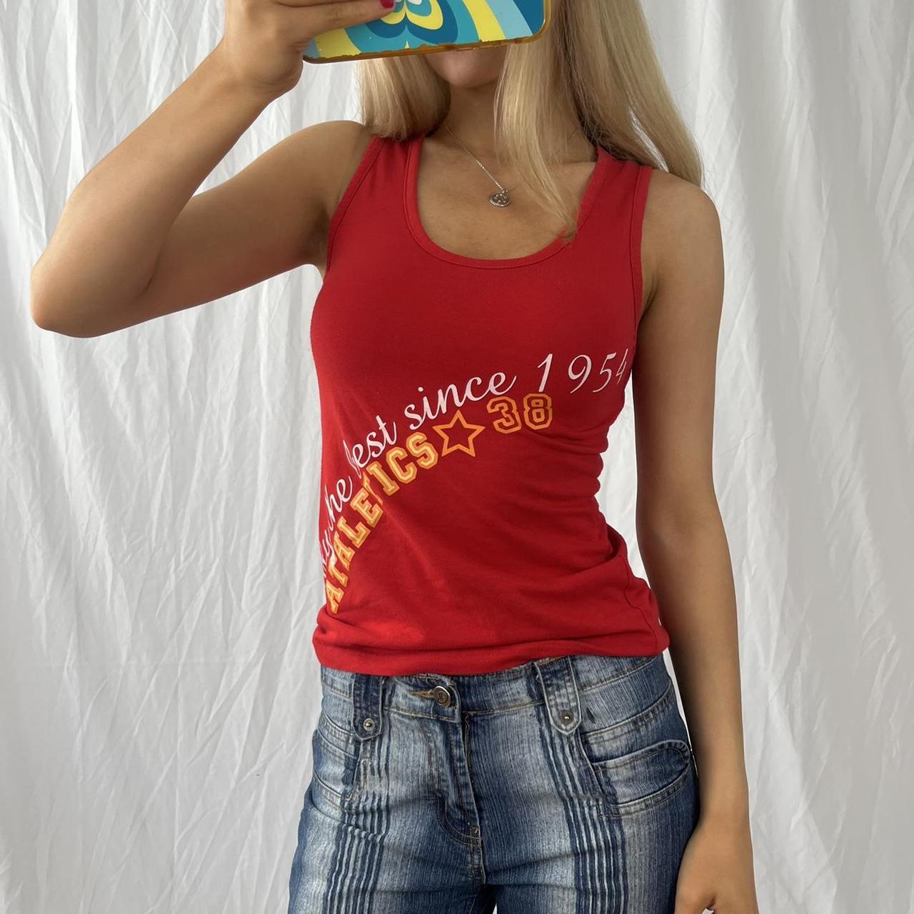 Vintage tank top in red 🔥 Vintage Y2K graphic tank... - Depop
