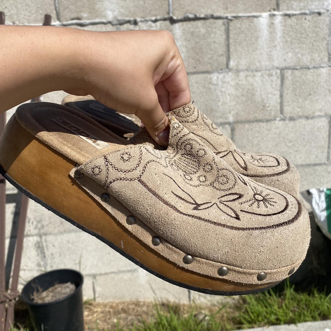 SODA clogs with metal studs and wooden soles! Very... - Depop