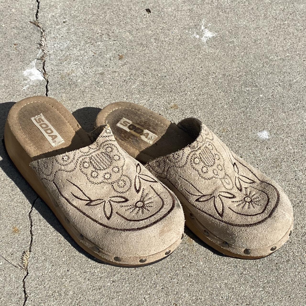 SODA clogs with metal studs and wooden soles! Very... - Depop