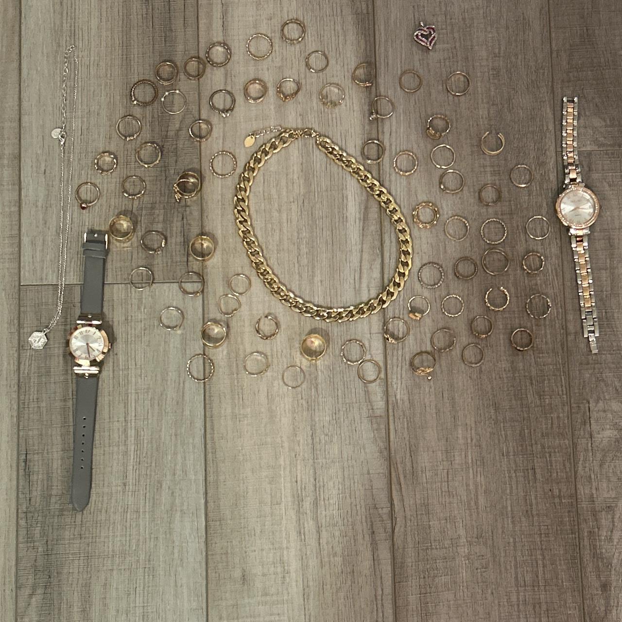 Women’s Jewelry bundle: gold ring and chain necklace... - Depop