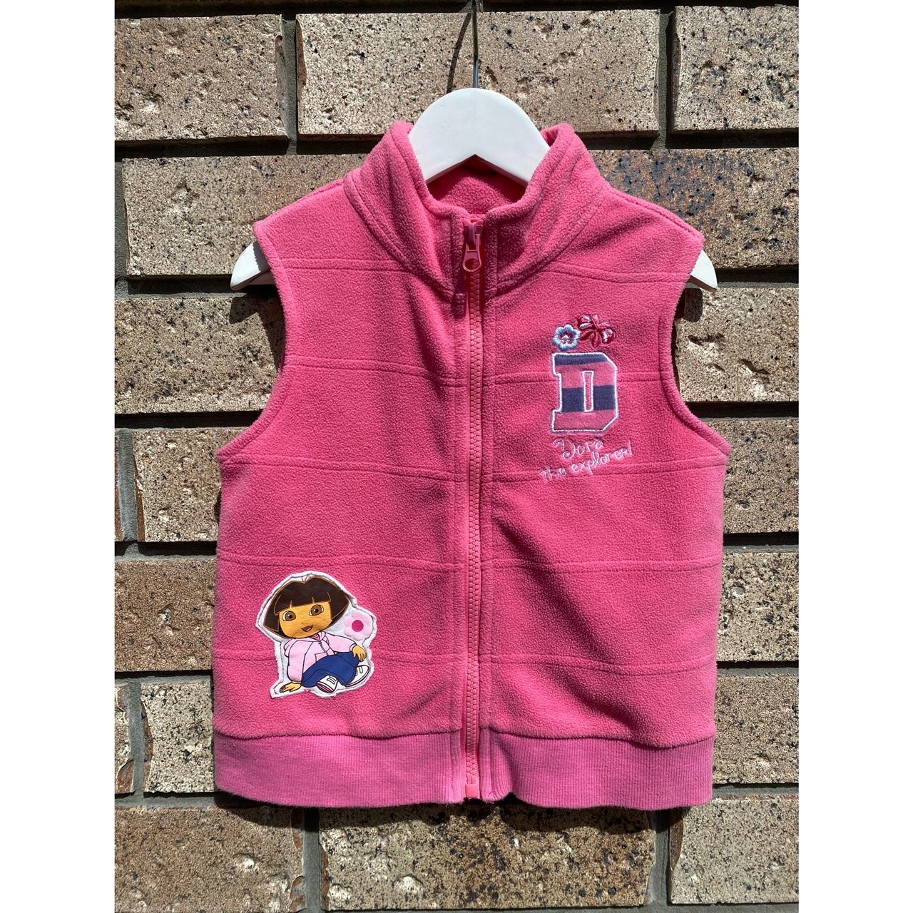 Retro 2009 Dora the explorer Fleece Vest Size 4... - Depop