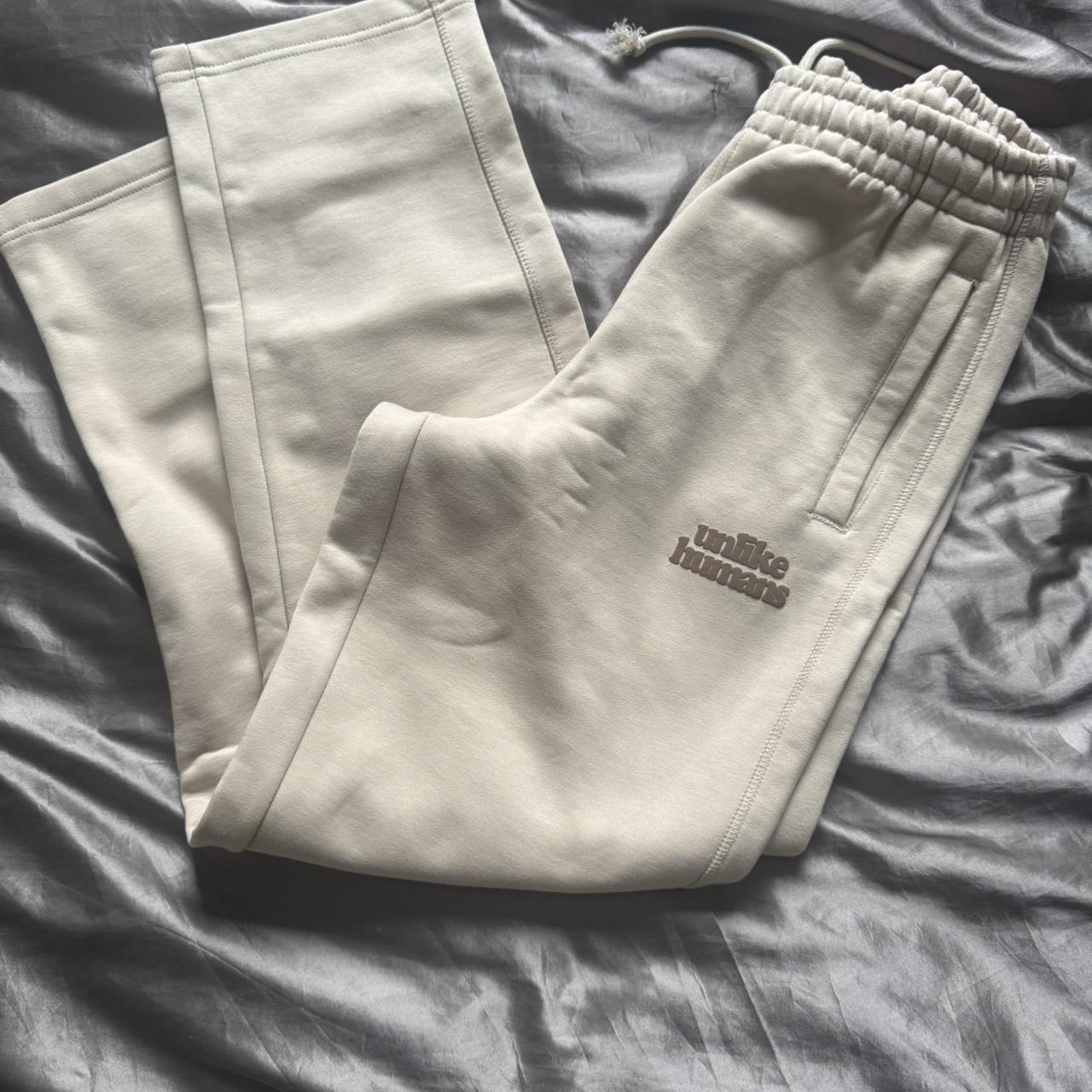 Men’s Cream and white unlike human bubble joggers | Depop