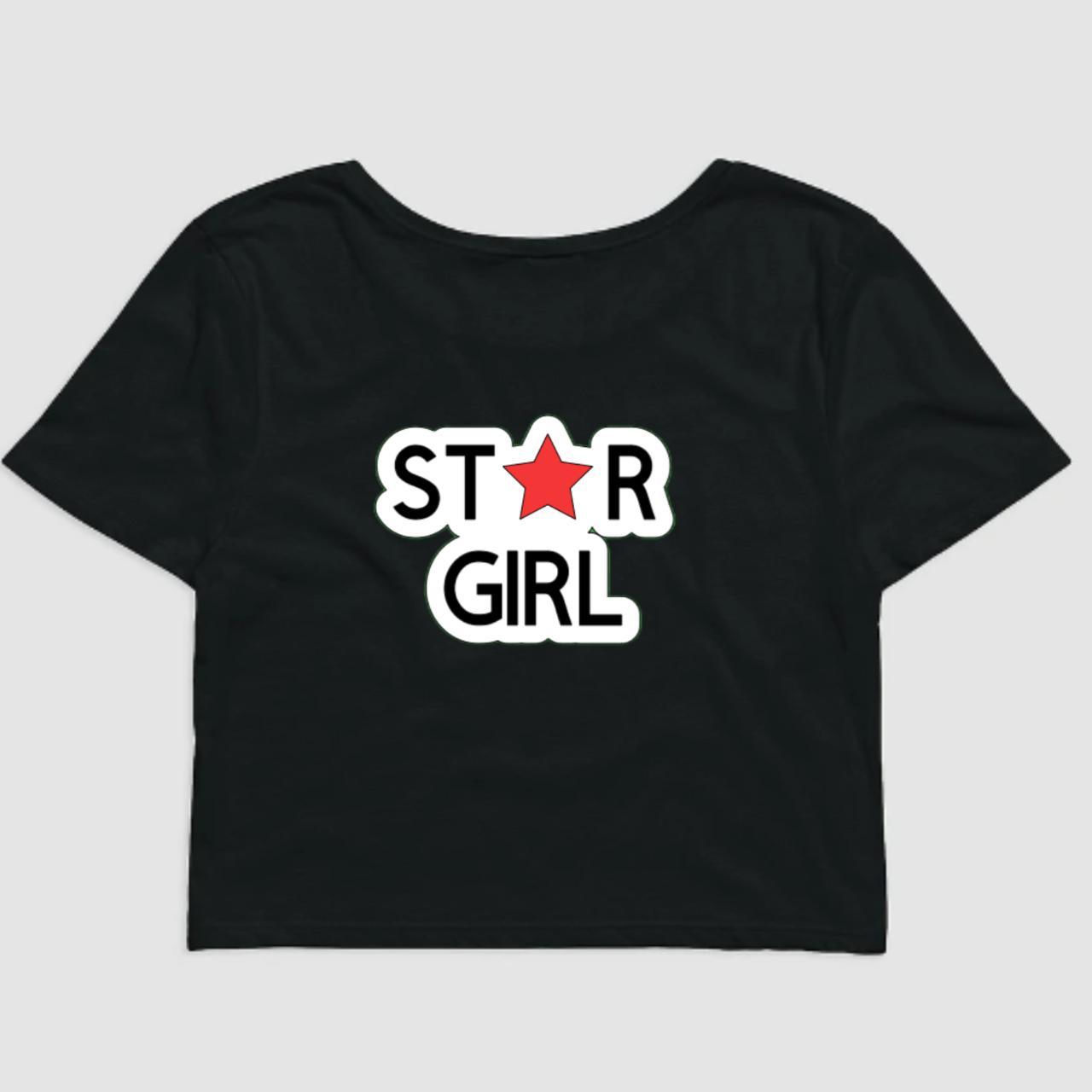 Black Or White Crop Top With Vinyl Lettering That Depop