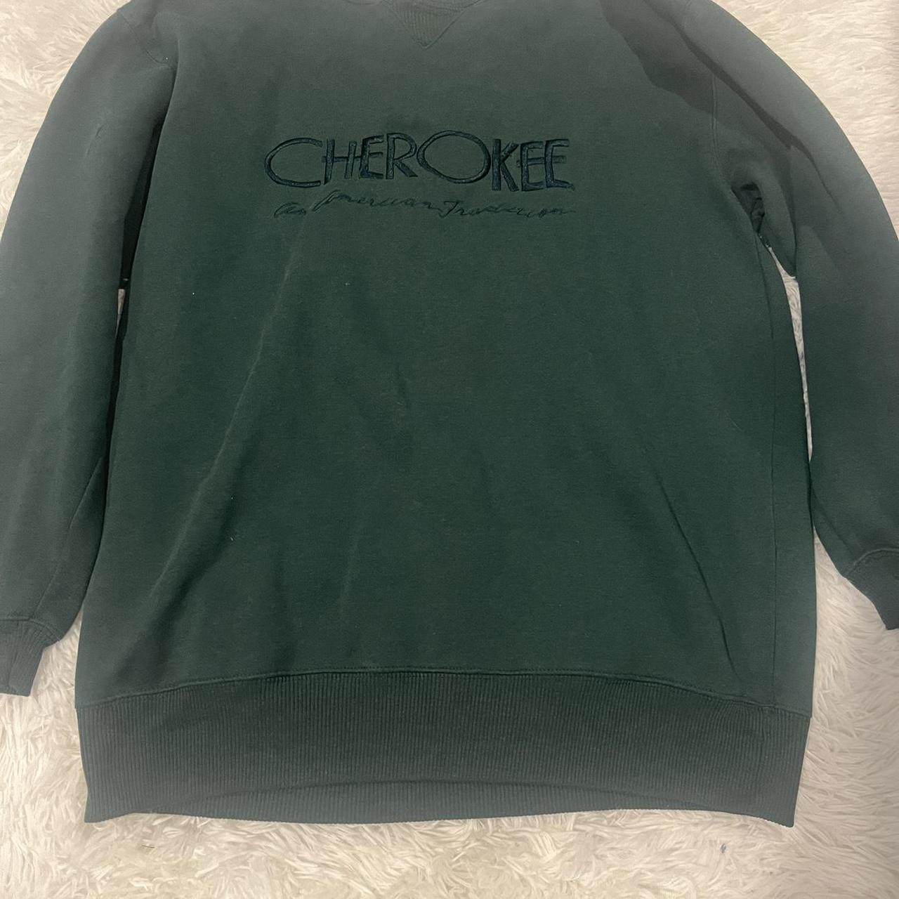 cherokee dark green sweatshirt size medium - Depop