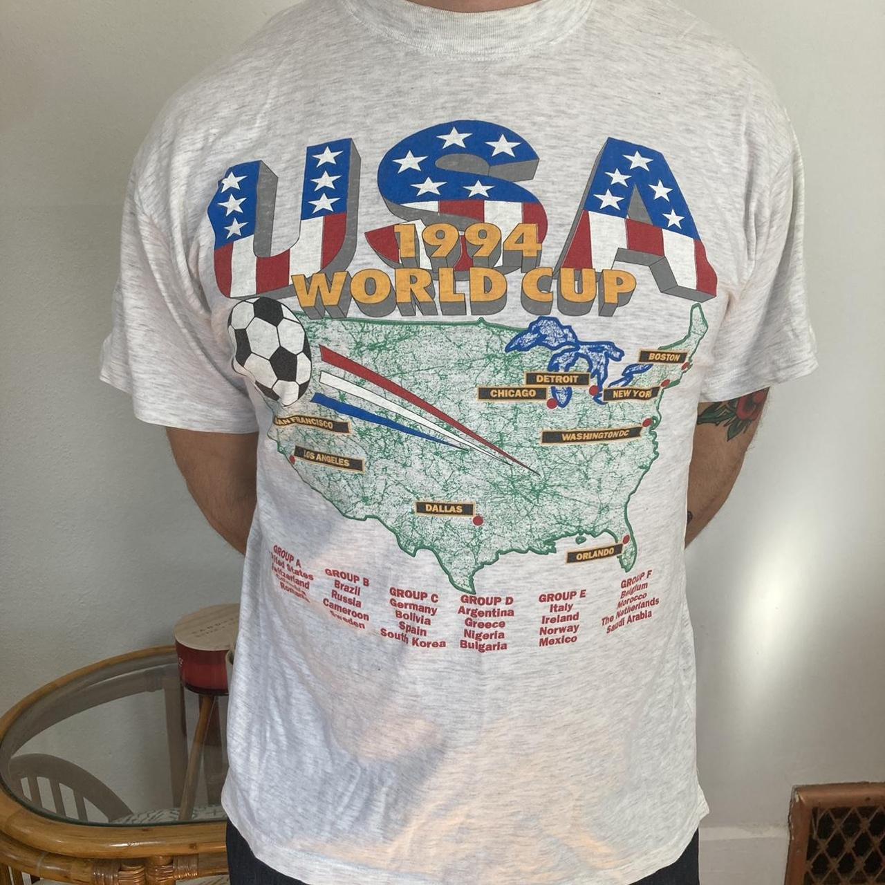 Vintage 1994 USA World Cup t shirt 100%... - Depop