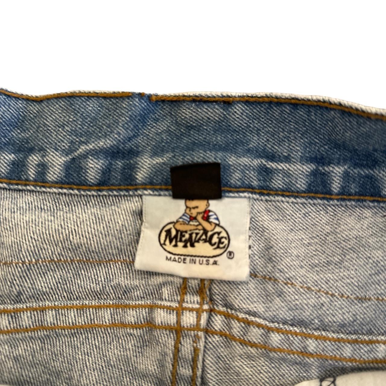 Menace Jeans Super rare Baggy Wideleg embroidered... - Depop