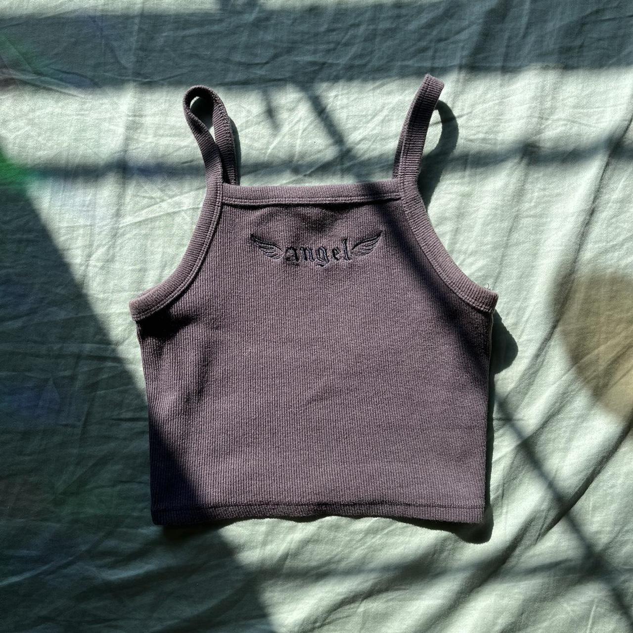 Garage embroidered angel crop top Too small for... - Depop