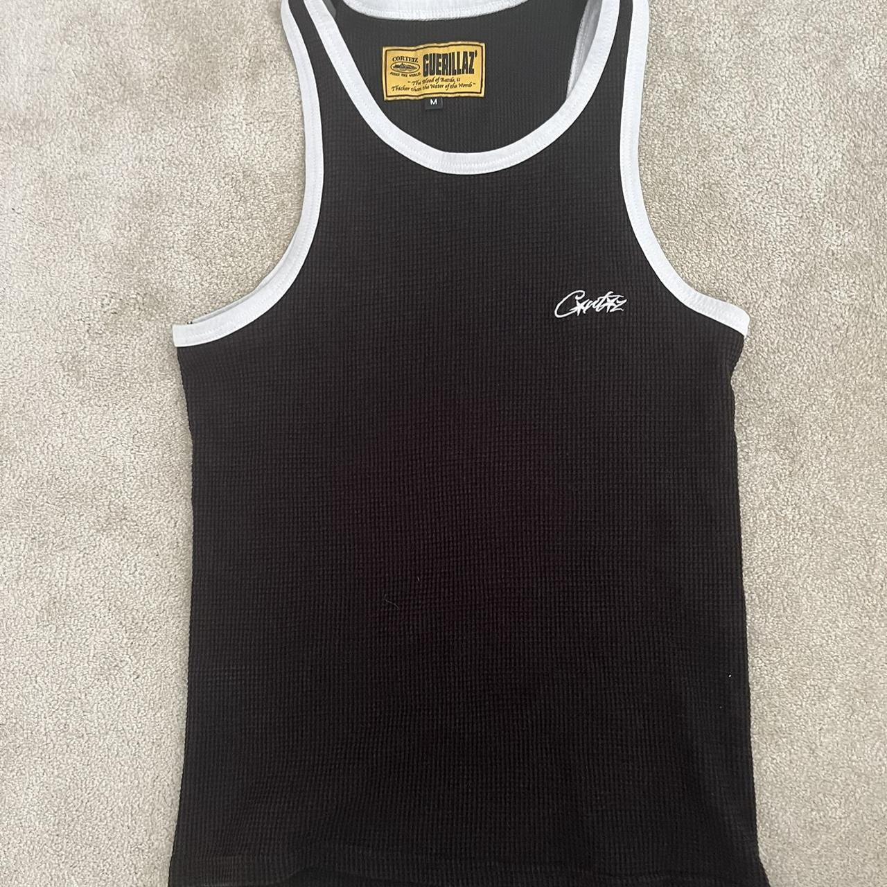 Corteiz Bolo Tank Top Men’s Black and White... - Depop