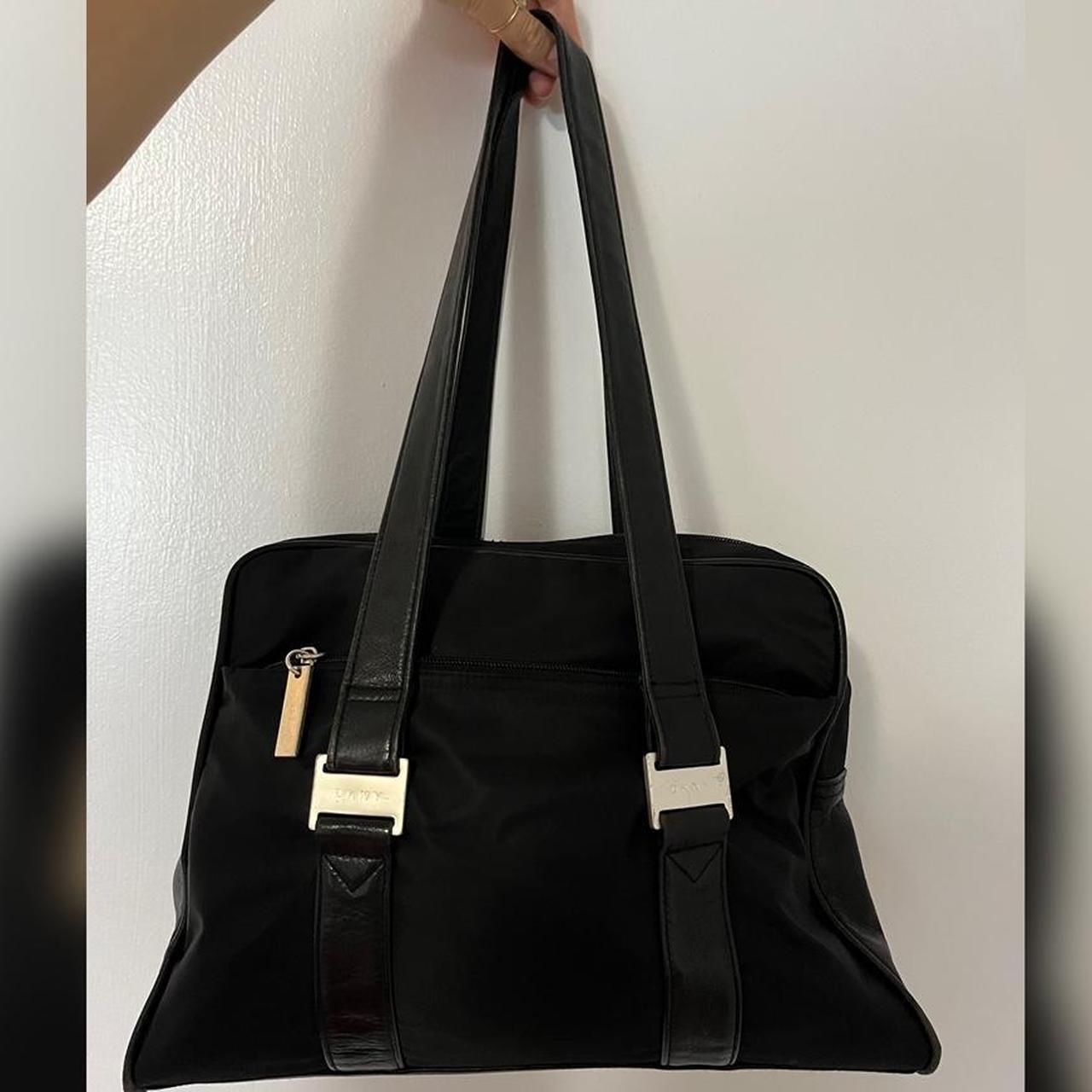 DKNY Y2K black bag with leather straps - Depop