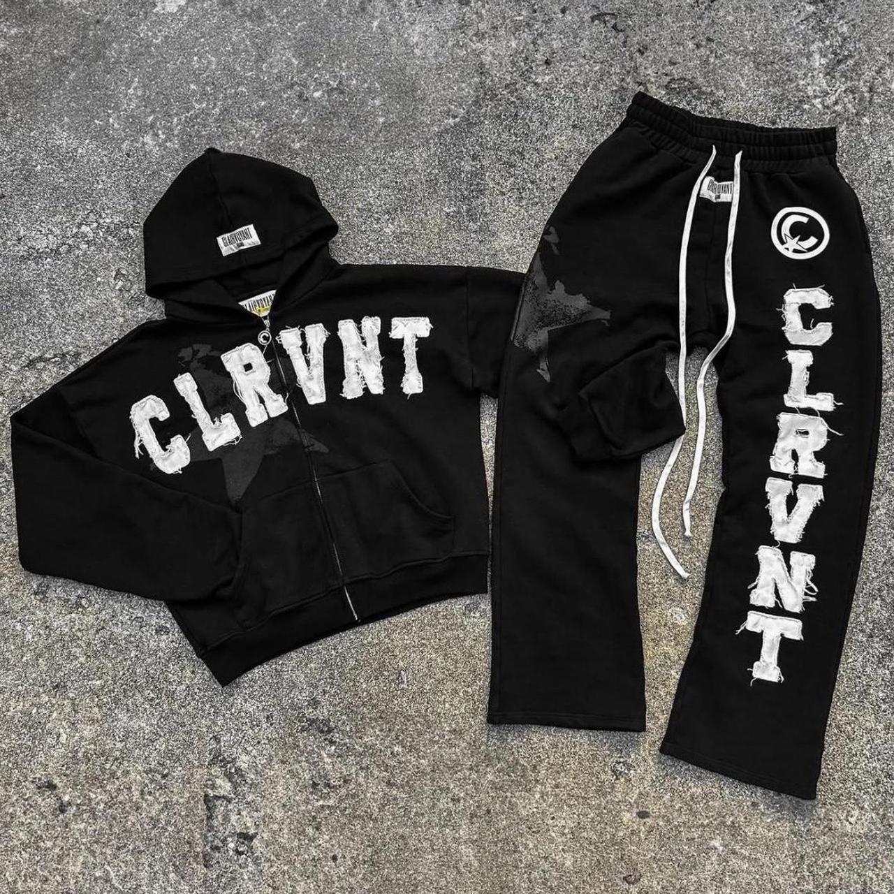 Black Clrvnt tracksuit #tracksuit | Depop