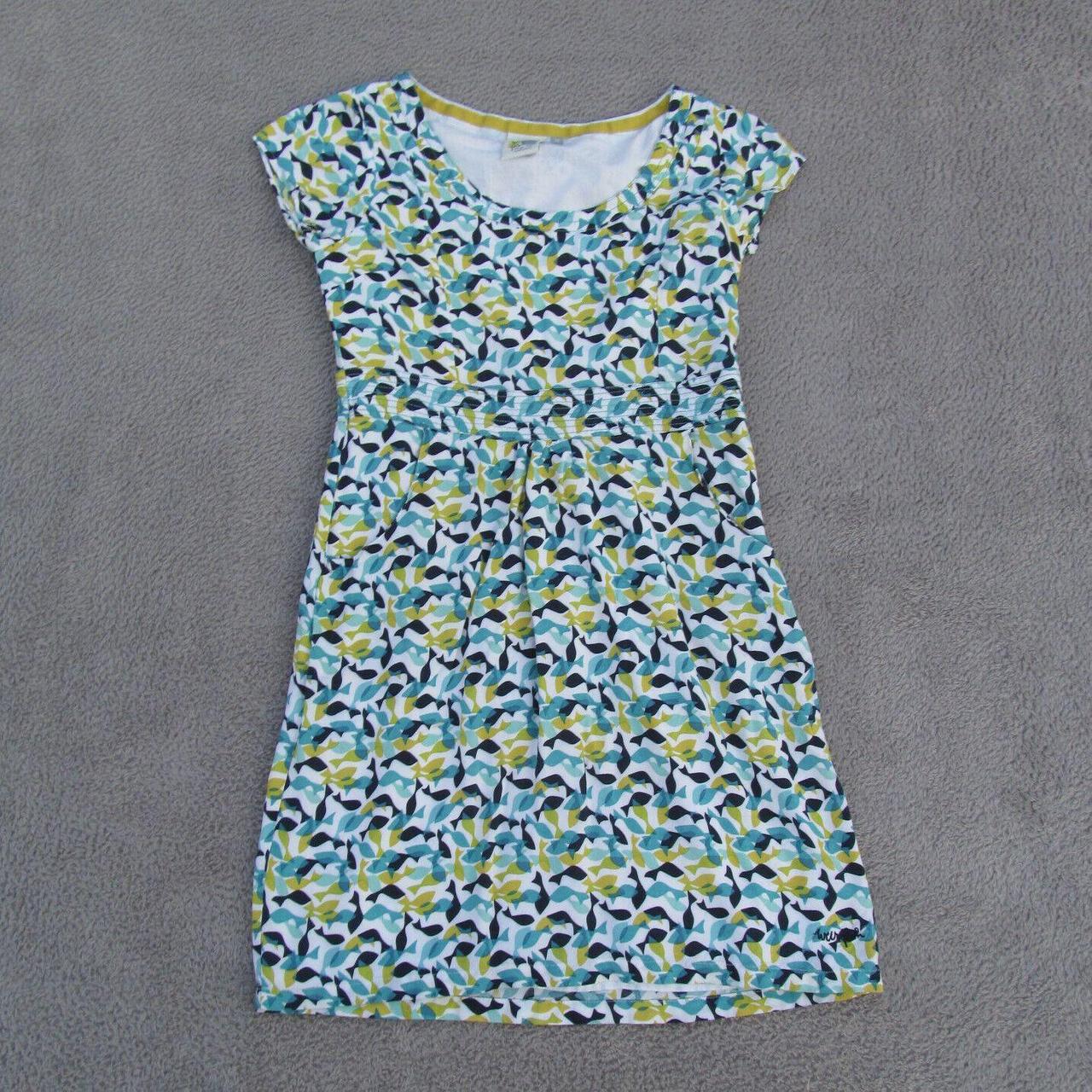 Weird Fish Dress UK 12 Blue Green Patterned Lined... | Depop