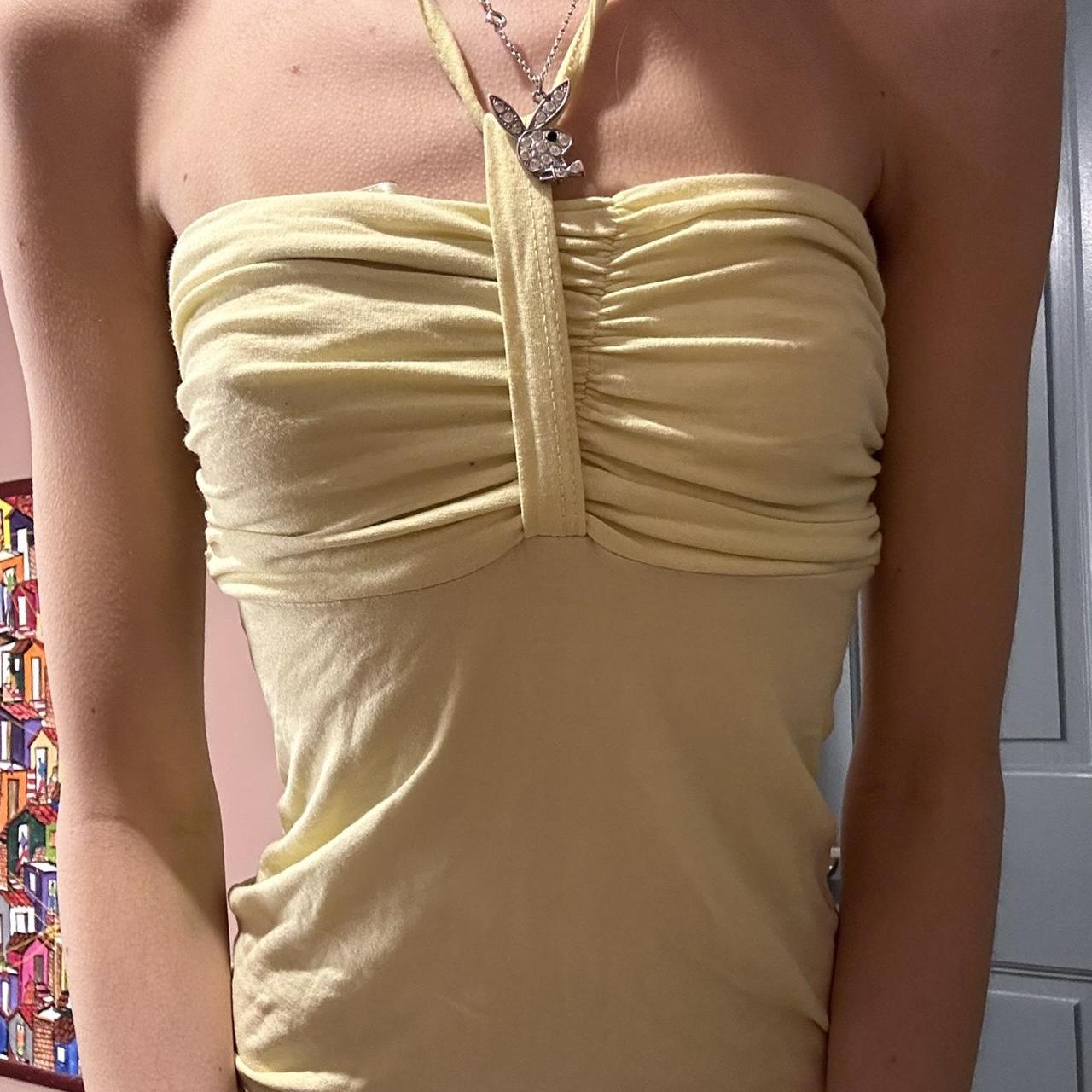 Gorgeous yellow halter neck top. This top is so so... - Depop