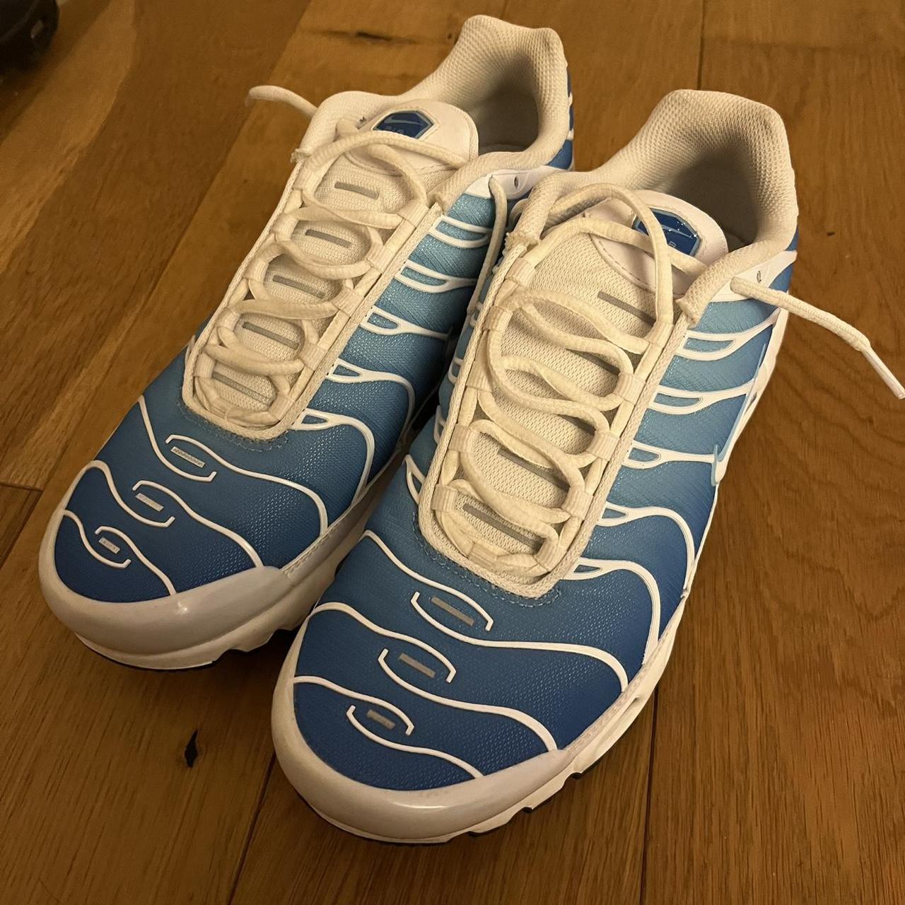 Nike Air Max Plus TN trainers in blue and white... - Depop
