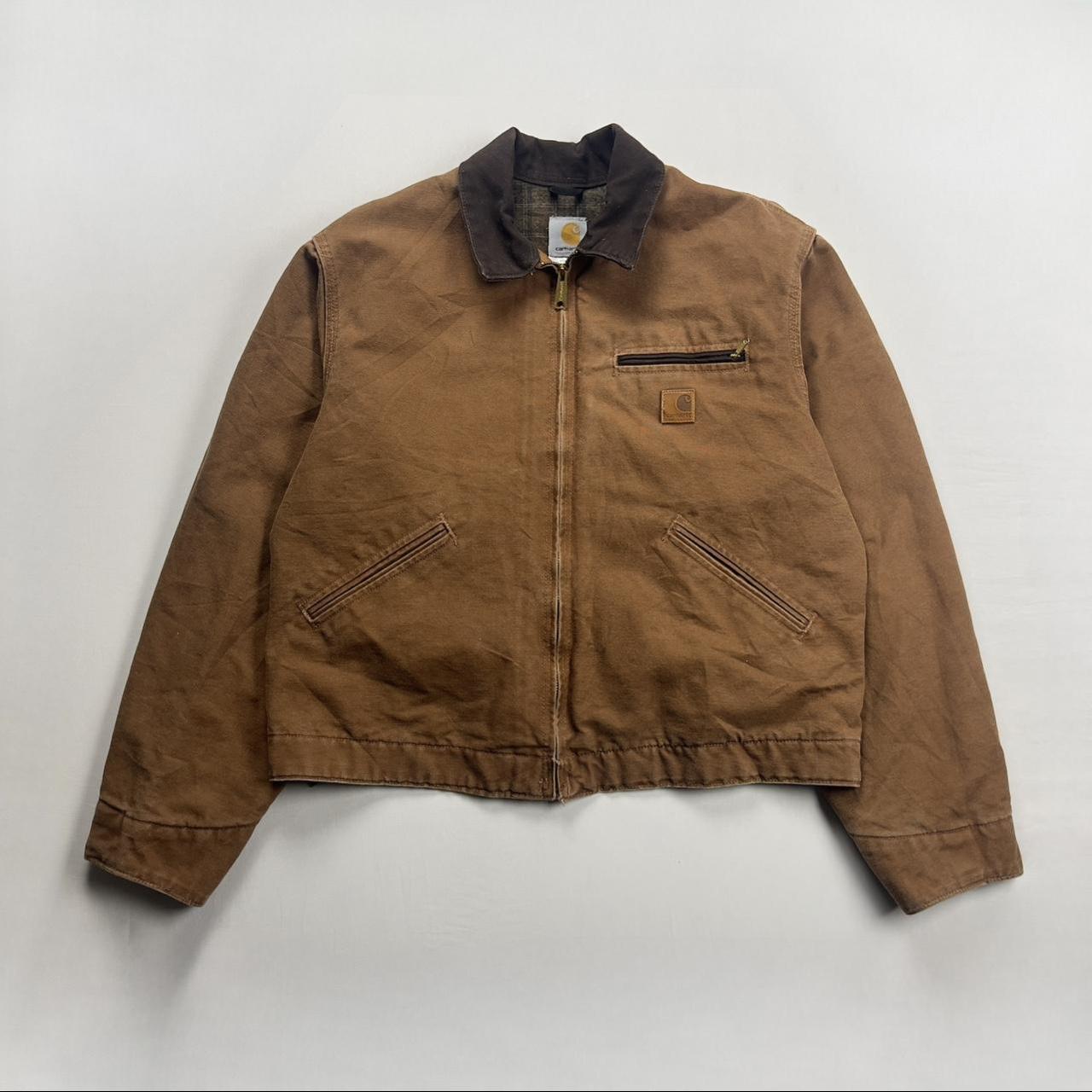 Carhartt Men's Brown and Khaki Jacket | Depop