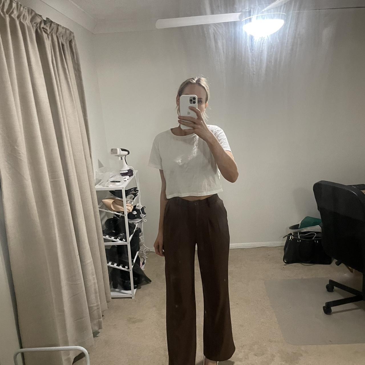 Ally brown pants size 8 - Depop