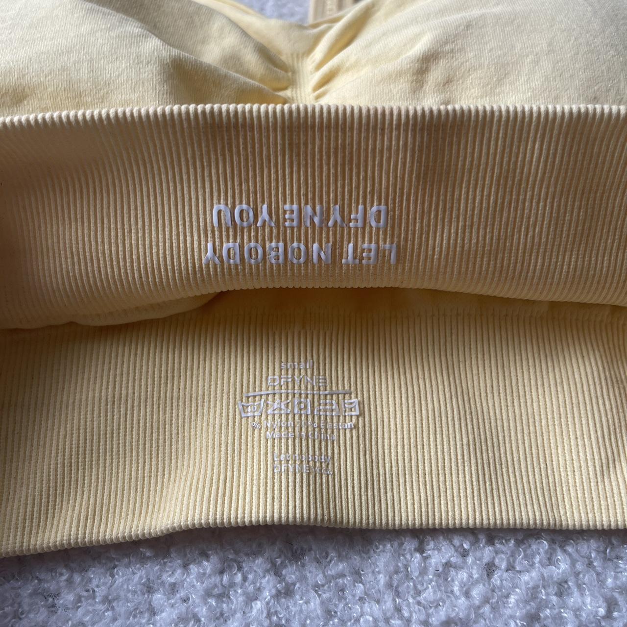 DFYNE Lanyi Edit Scrunch Sports Bra - Lemon Yellow... - Depop
