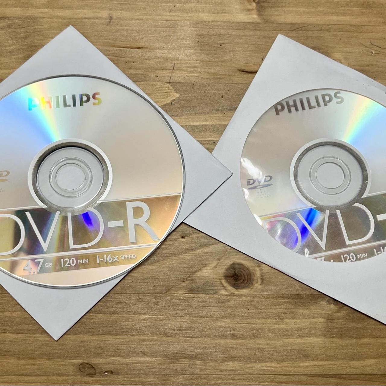 Set of 2 PHILIPS Blank DVD-R DVDR Logo Branded 16X... - Depop
