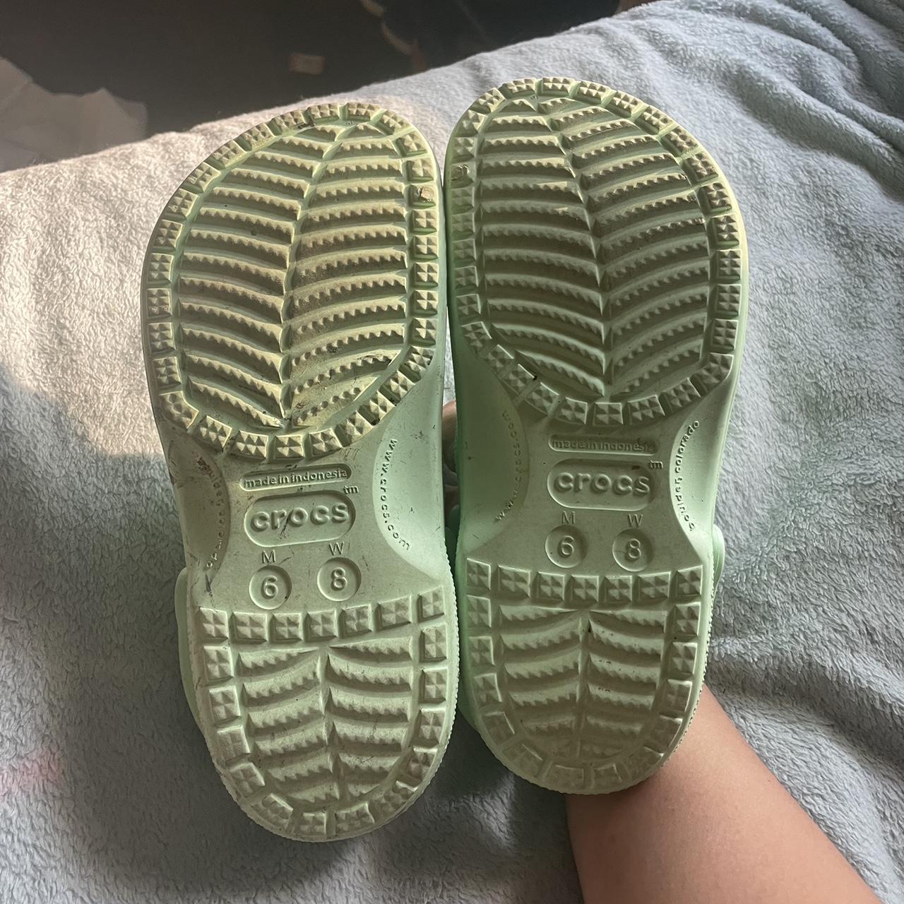 Mint Green Crocs crocs cut out on the side, these... - Depop