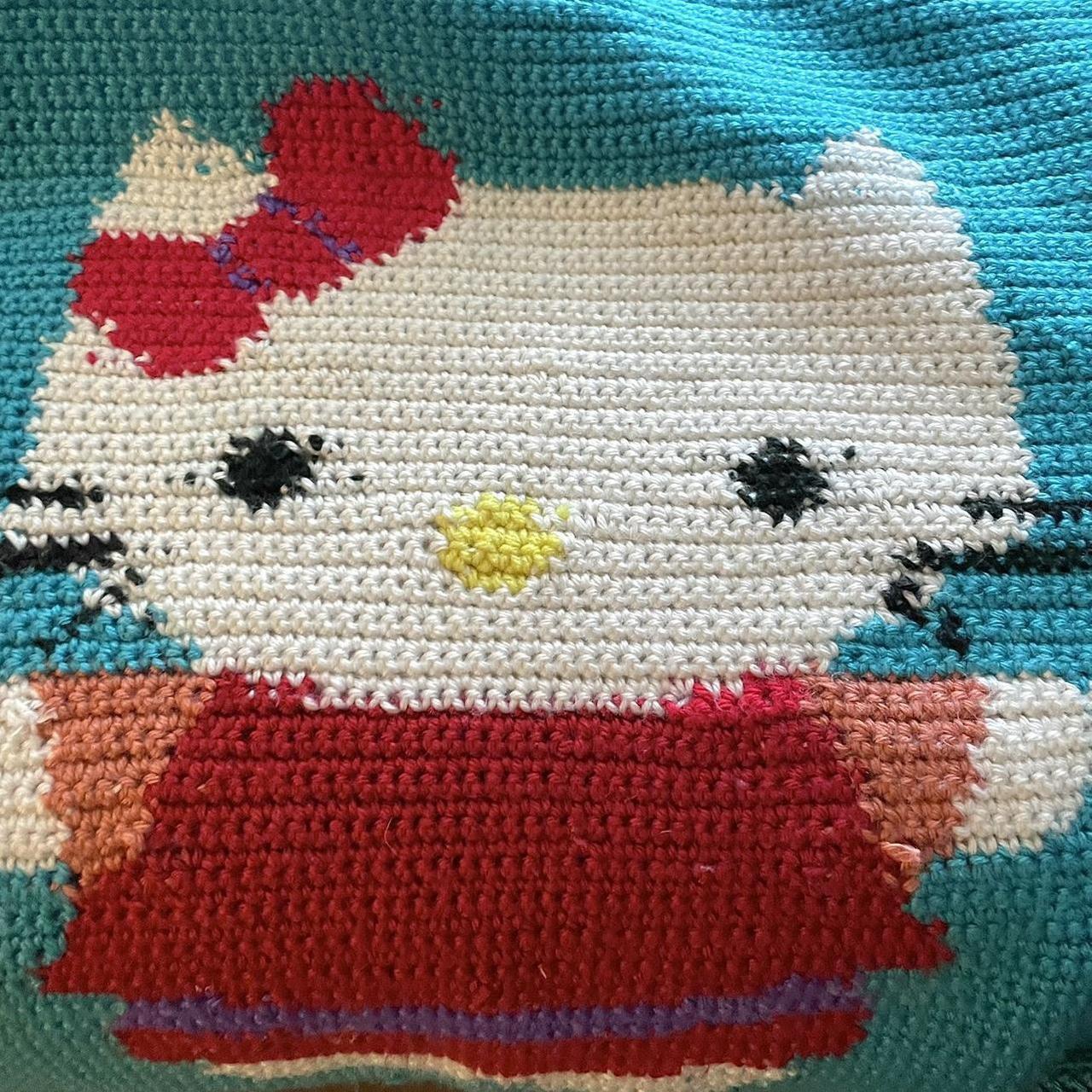 Crochet Hello Kitty Blanket handmade, there are some... - Depop