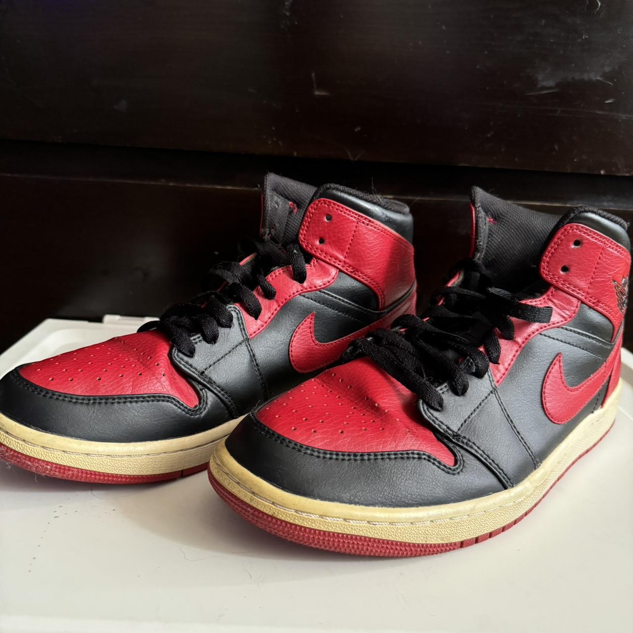 Jordan 1 Mid OG Bred. comes with box and original... | Depop