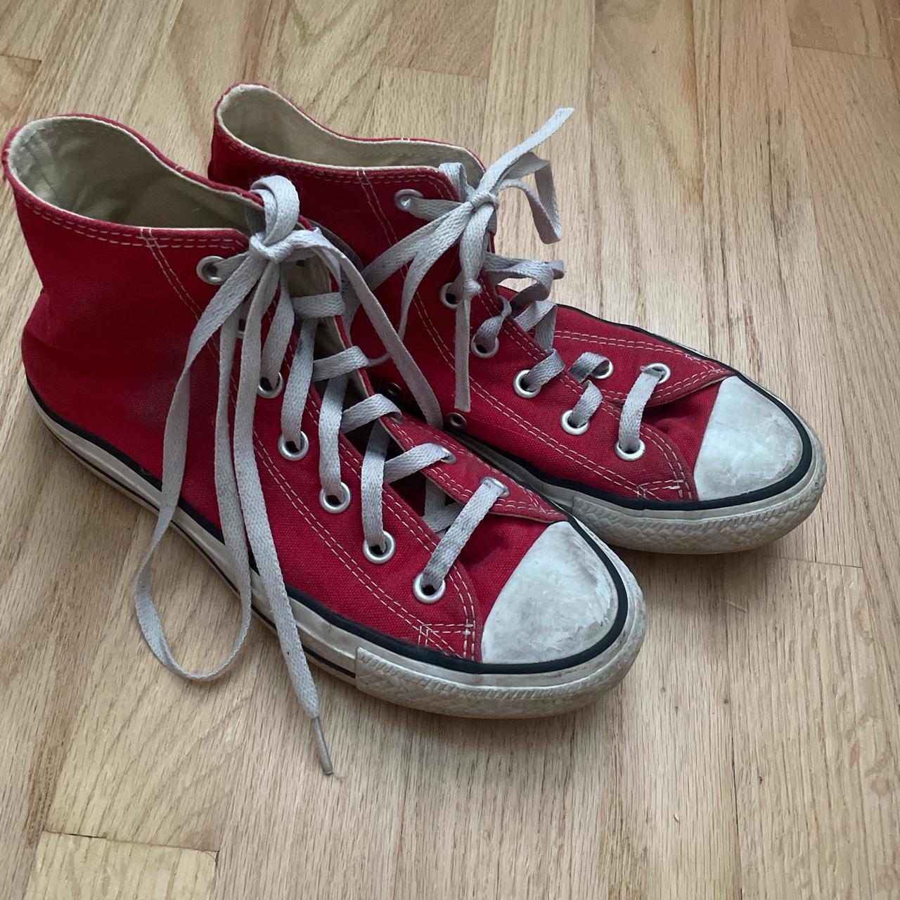 Converse Women's Red Trainers | Depop