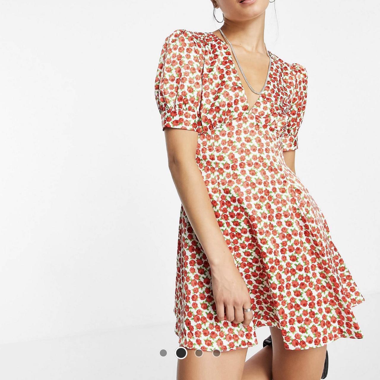 Topshop Asos Rose Sating Tea Dress size 14 Never... - Depop