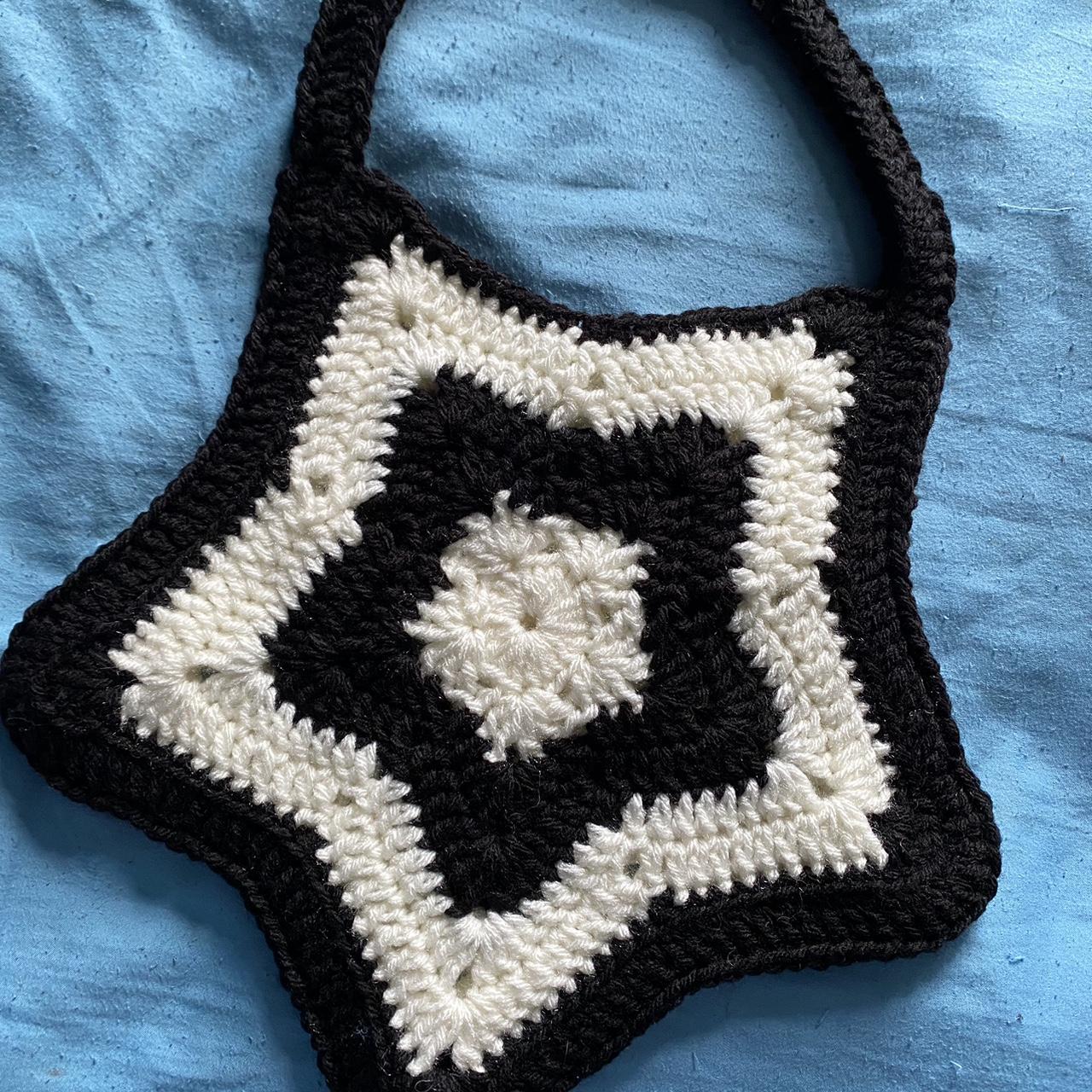 Crochet Black & White Star purse! handmade purse by... - Depop