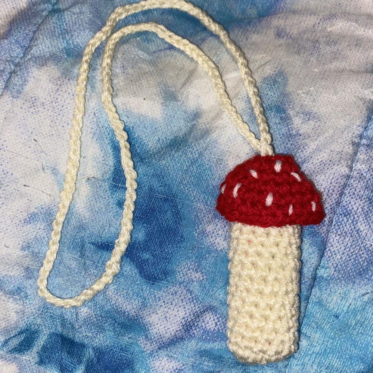Crochet Red Mushroom Lighter Lanyard! Super cute to... | Depop