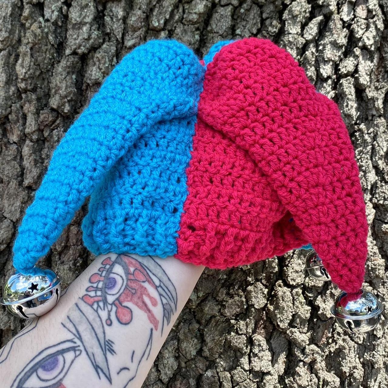 Crochet 4 Point Jester Hat💙🩷This hat is very soft!... - Depop