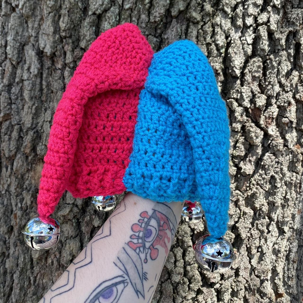 Crochet 4 Point Jester Hat💙🩷This hat is very soft!... - Depop