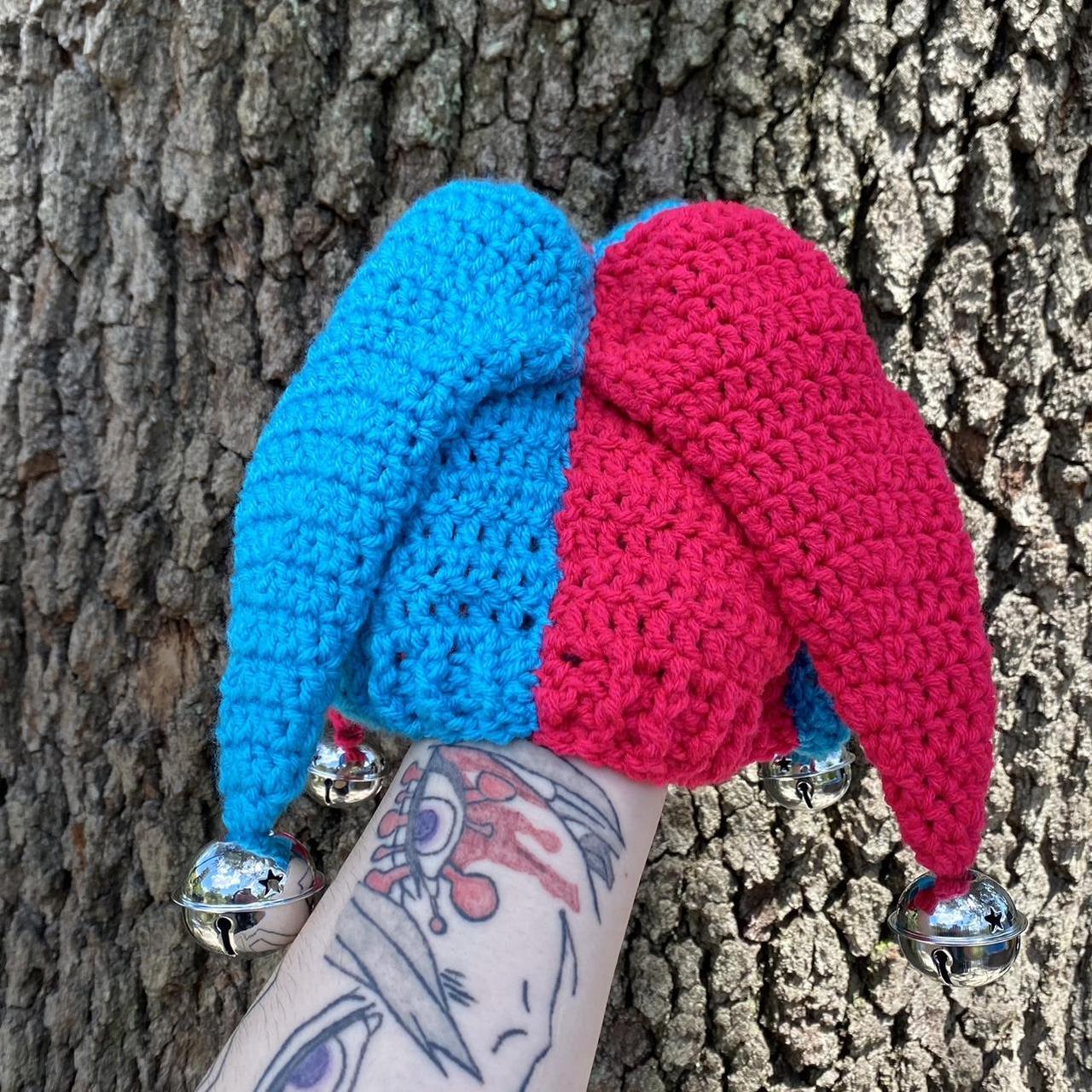 Crochet 4 Point Jester Hat💙🩷This hat is very soft!... - Depop