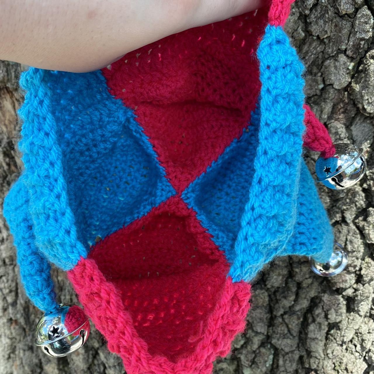 Crochet 4 Point Jester Hat💙🩷This hat is very soft!... - Depop