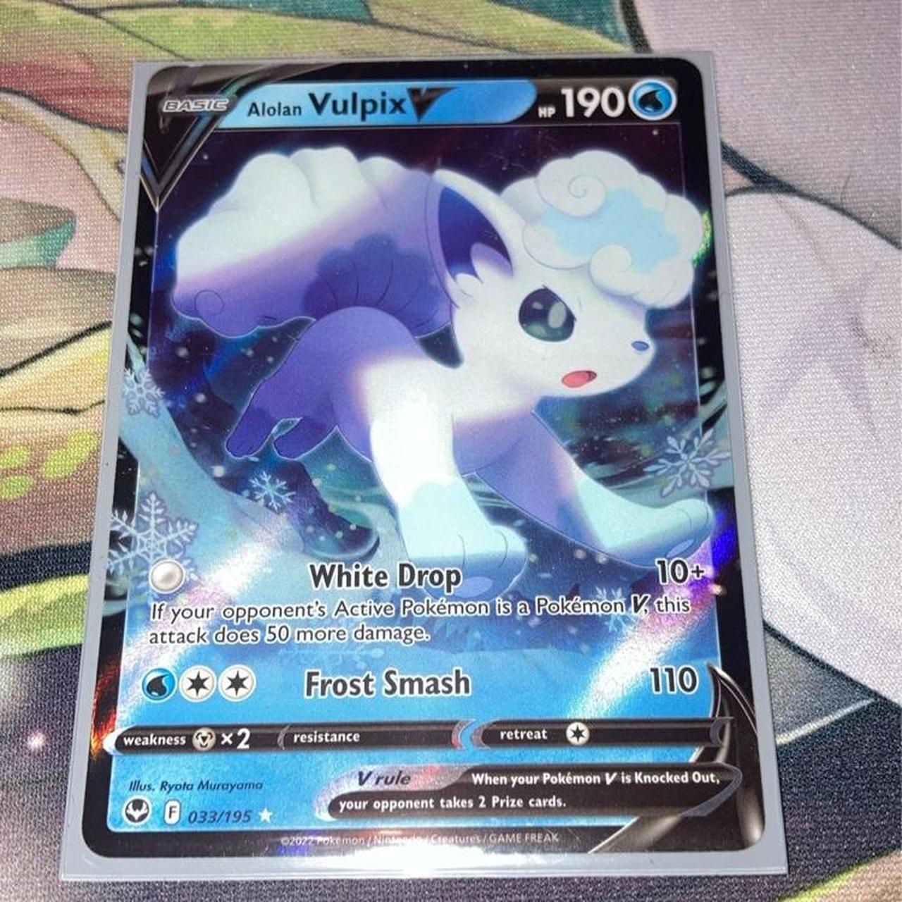Pokémon Alolan Vulpix V Card. Can bundle cards. - Depop