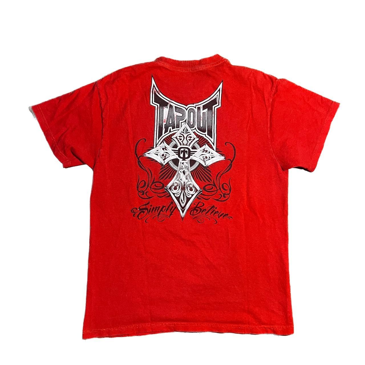 CYBER Y2K TAPOUT GRUNGE AFFLICTION STYLE CROSS TEE... - Depop