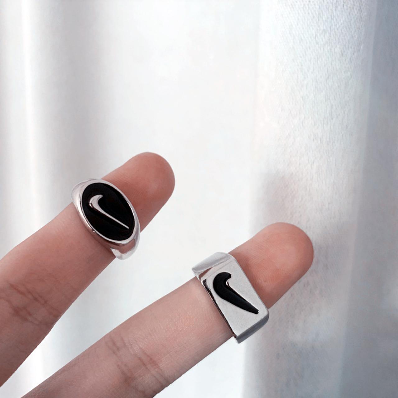 Unisex Nike Rings (2 Pairs) Size: Can be adjustable... - Depop