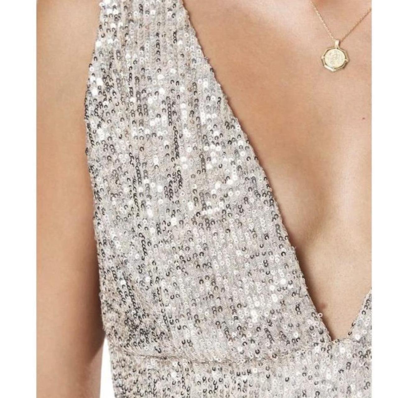 Winona silver sequin bralette, worn twice in perfect... - Depop